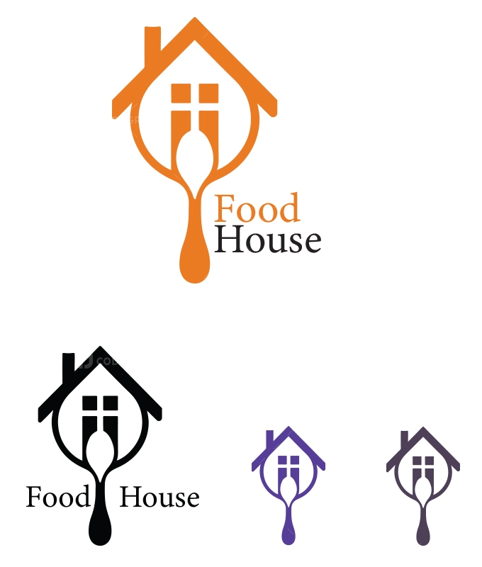 Minimalist Negative Space Restaurant Logo Design - Prints | CodeGrape